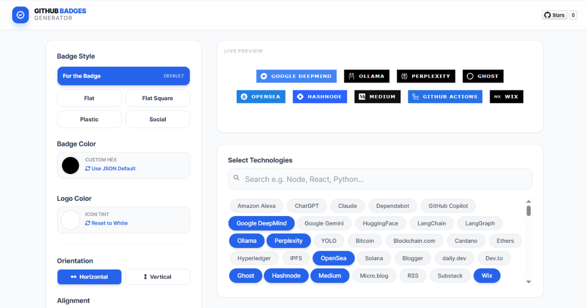 Free GitHub Badge Generator - Create Markdown & HTML Badges